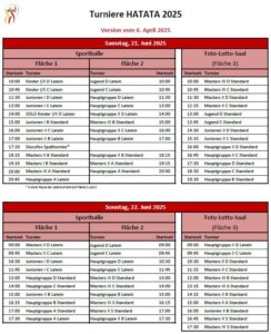 HATATA 2025 – Turnierplan – Hannoversche Tanzsporttage